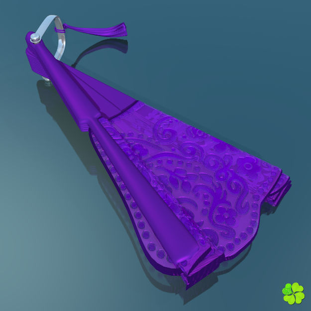 3D model Hand fan lace multicolor rigged low poly VR / AR / low-poly ...