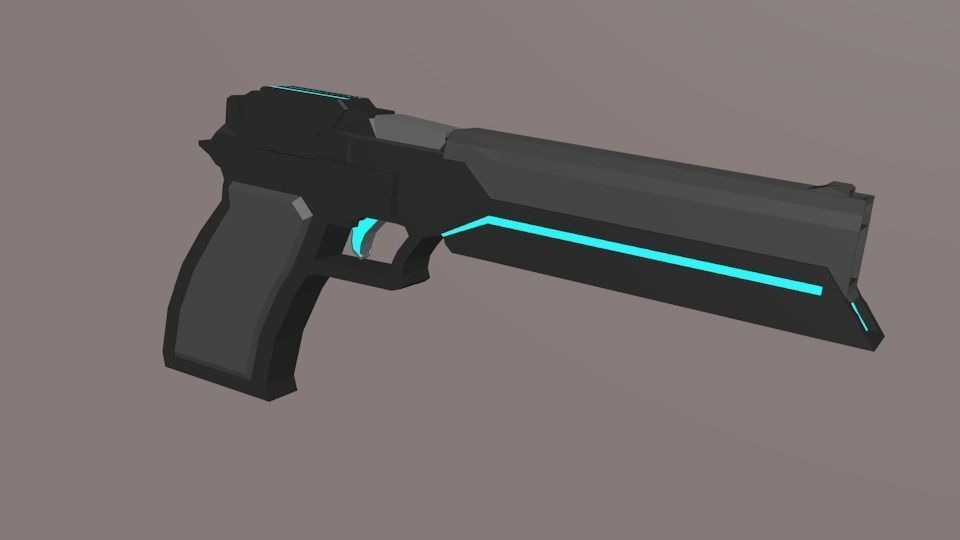 FREE Low Poly Cyberpunk-Sci fi Handgun free VR / AR / low-poly 3D model ...
