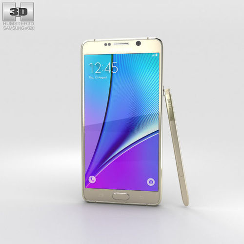 Samsung Galaxy Note 5 Gold Platinum 3D model | CGTrader