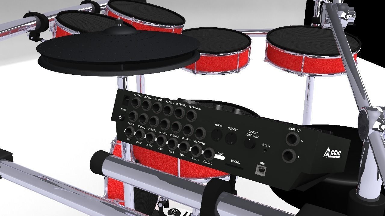Alesis Strike Pro Drum kit 3D model rigged | CGTrader