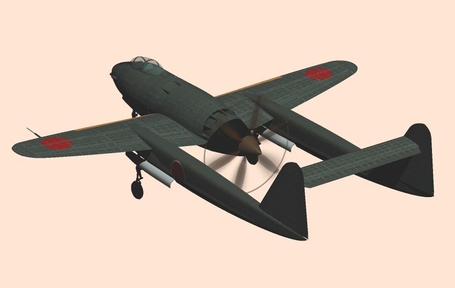 Imperial Japanese Navy Mitsubishi J4M Interceptor Fighter Senden 3D ...