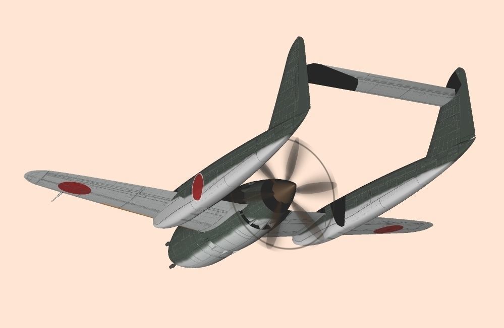 Imperial Japanese Navy Mitsubishi J4M Interceptor Fighter Senden 3D ...