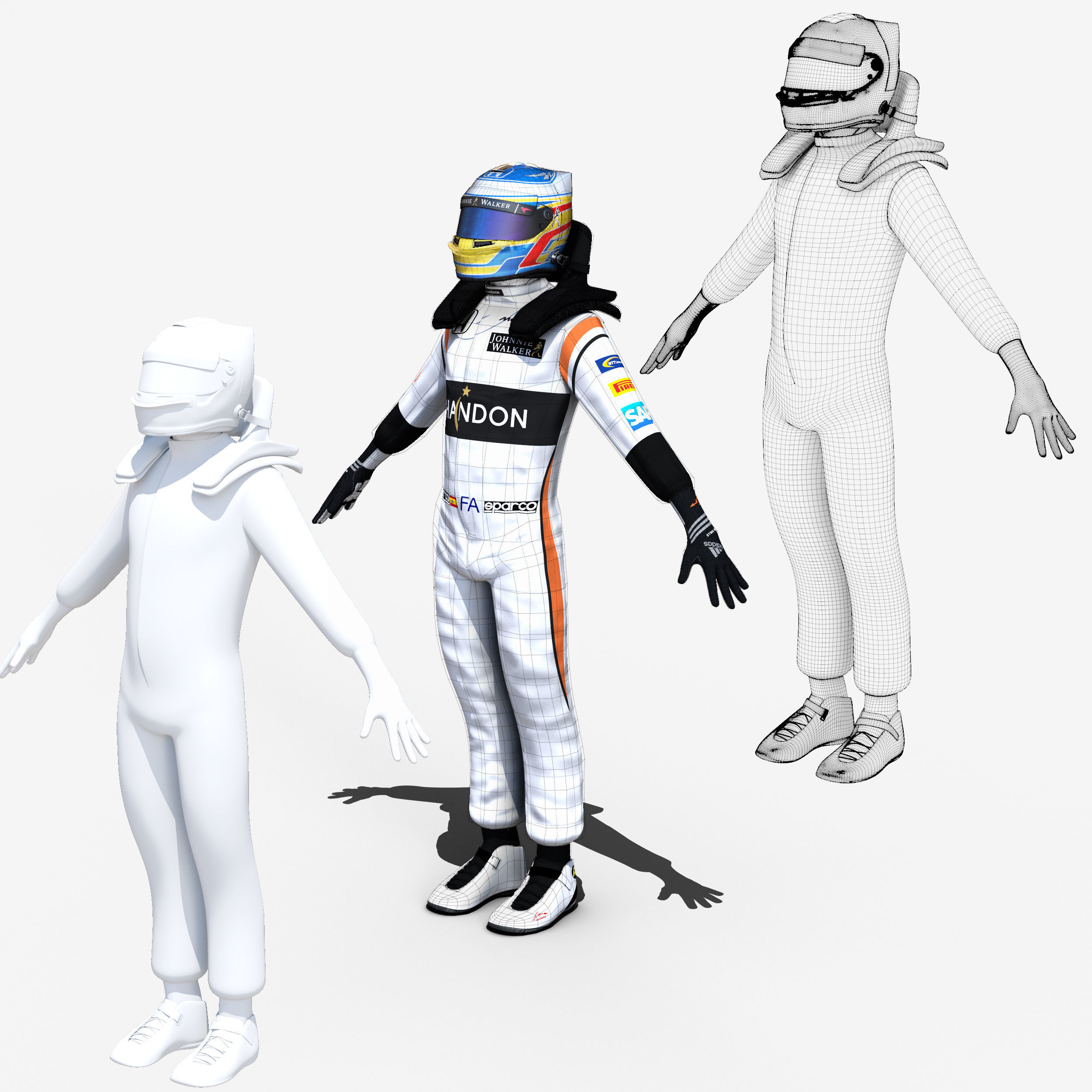 3D model Drivers 2017 Formula 1 VR / AR / low-poly rigged | CGTrader