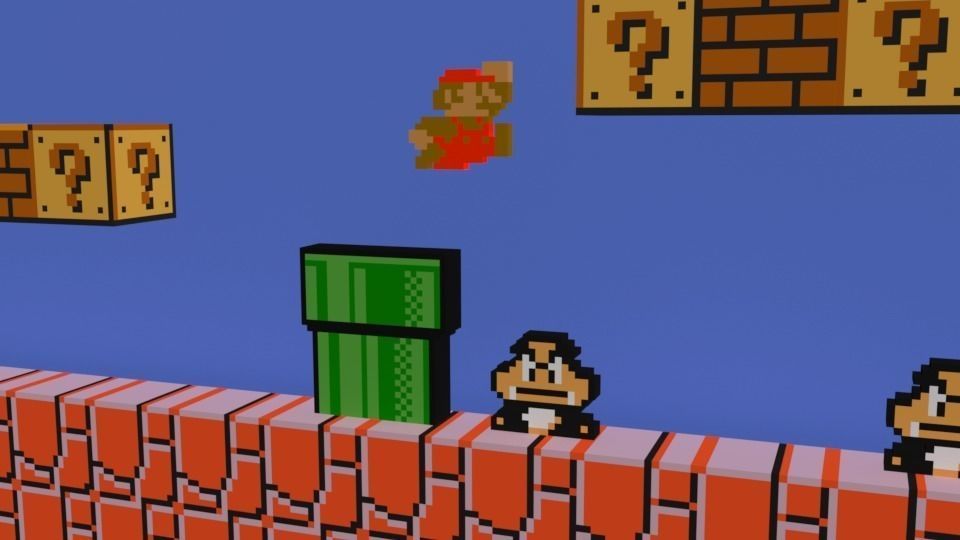 Super Mario Scene - Just for Fun free VR / AR / low-poly 3D model ...