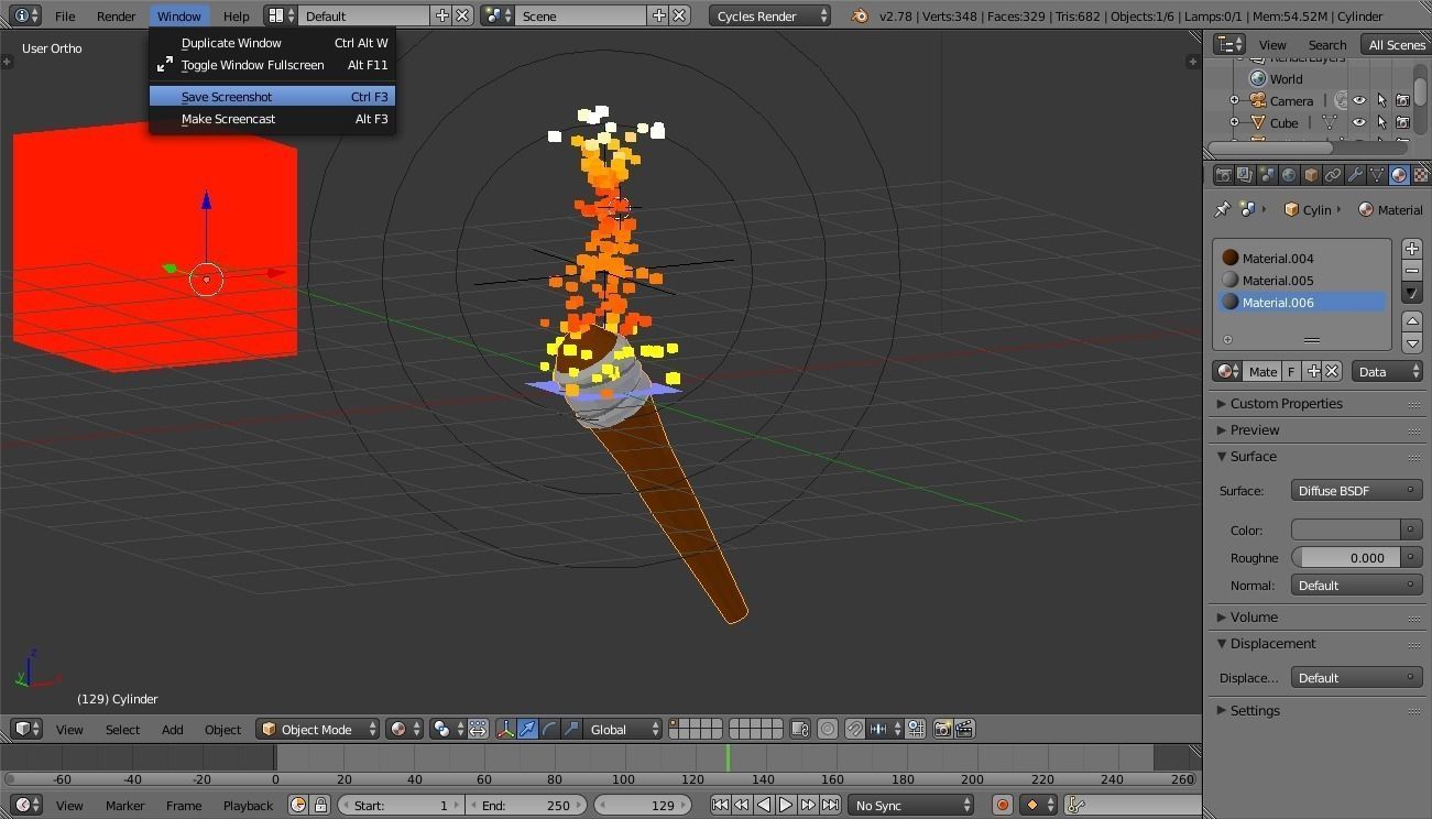 Low Poly Torch with Animated Fire free VR / AR / low-poly 3D model ...