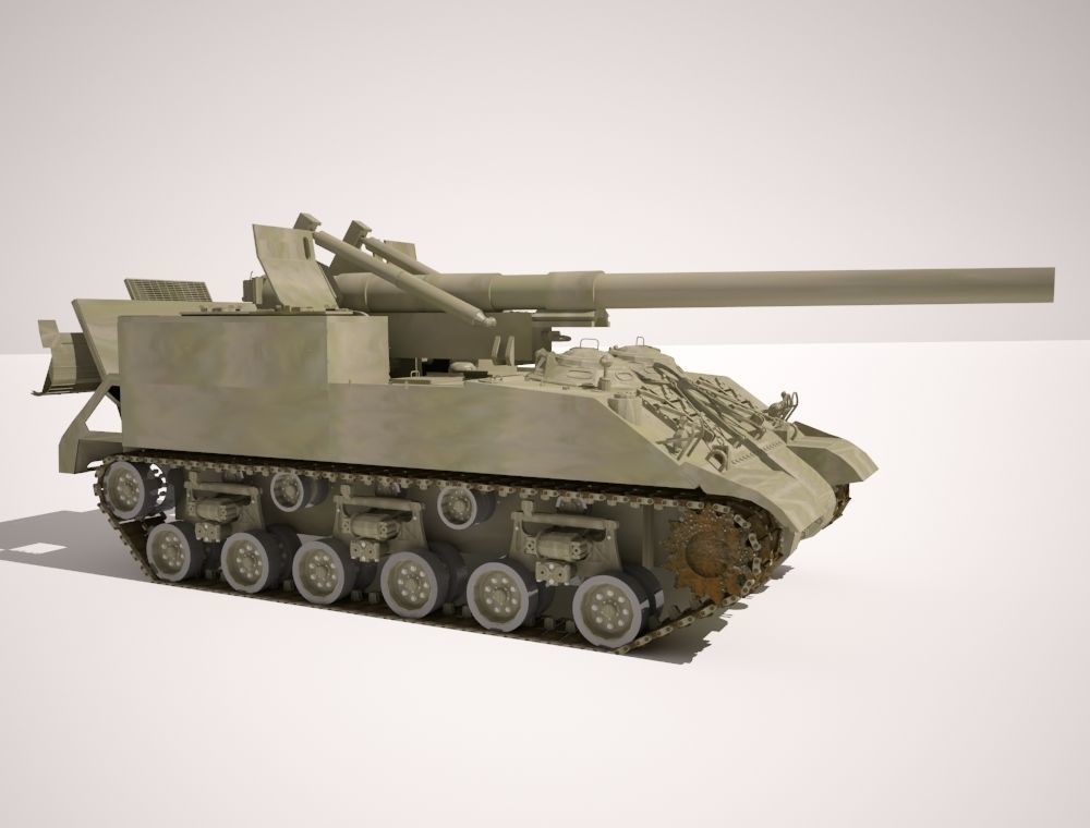 Tank 155mm GMC M40 or 8inch Howitzer Motor Carriage M43 3D model | CGTrader