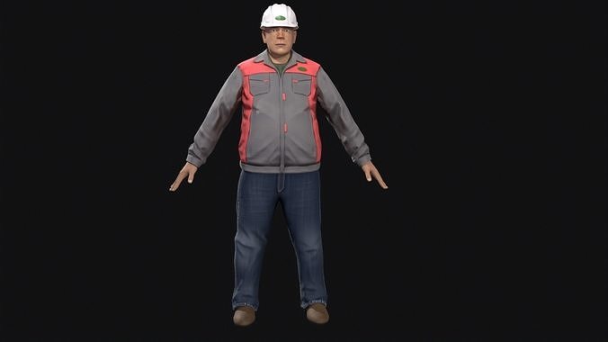 3D model Factory worker low poly VR / AR / low-poly | CGTrader