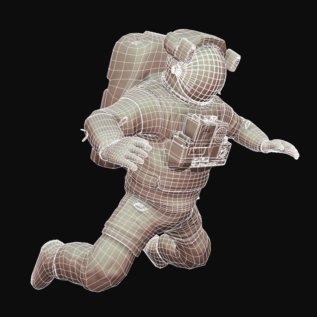 3D model Low Poly Game Ready PBR Nasa Astronaut VR / AR / low-poly ...