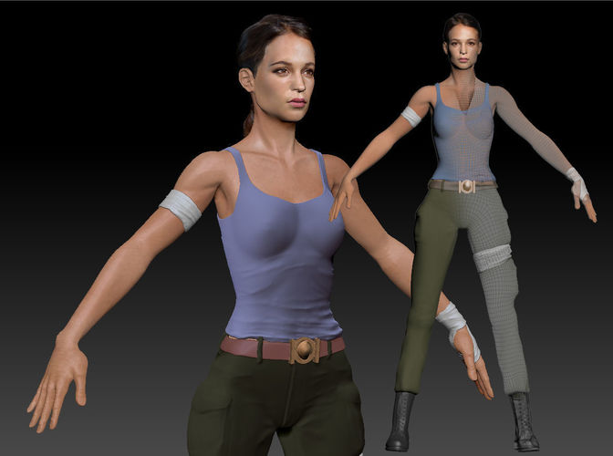 3D model Tomb Raider 2018 3d model Alicia Vikander as Lara Croft VR ...