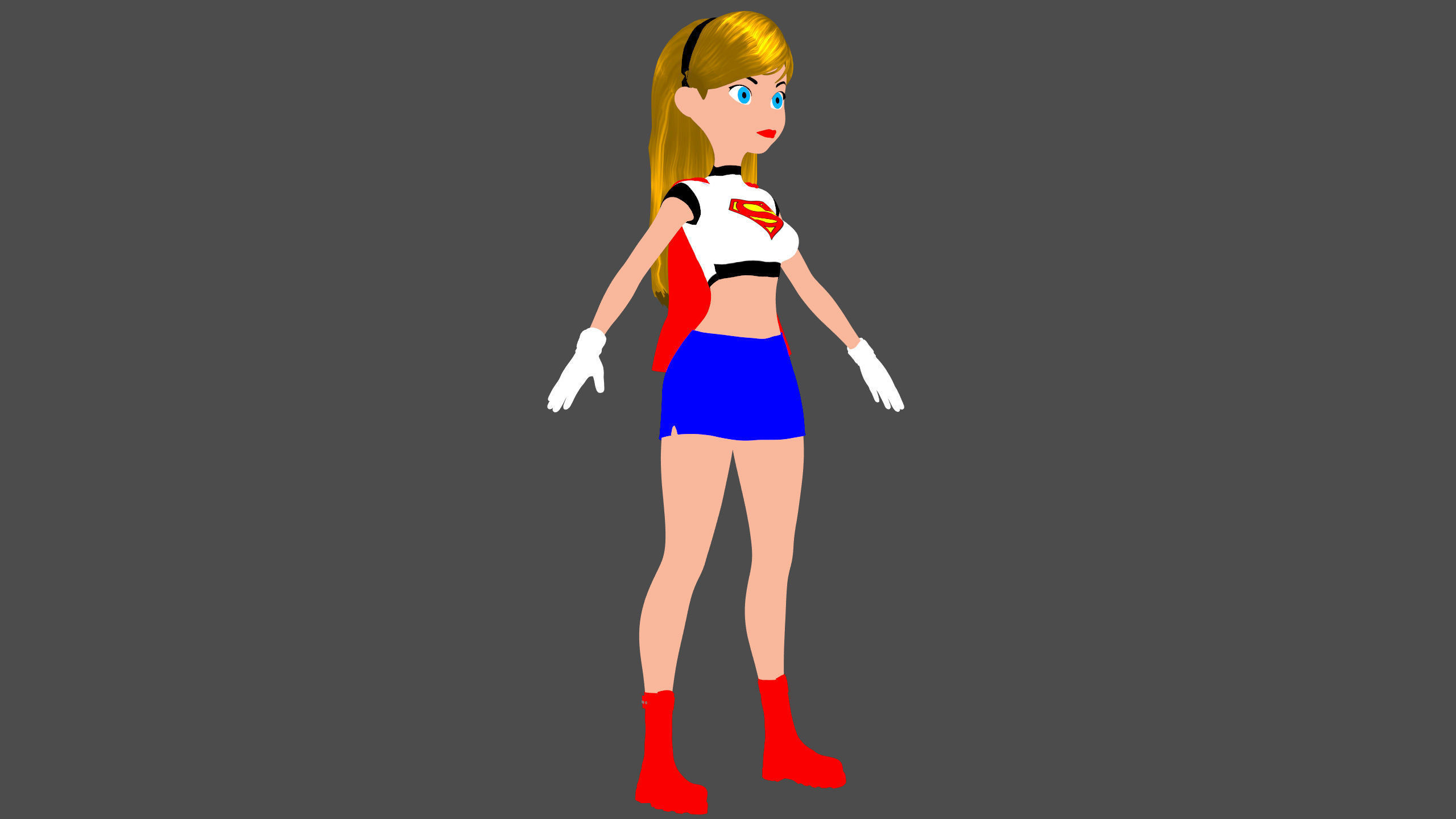Supergirl - DCAU - 90s 3D model animated rigged | CGTrader