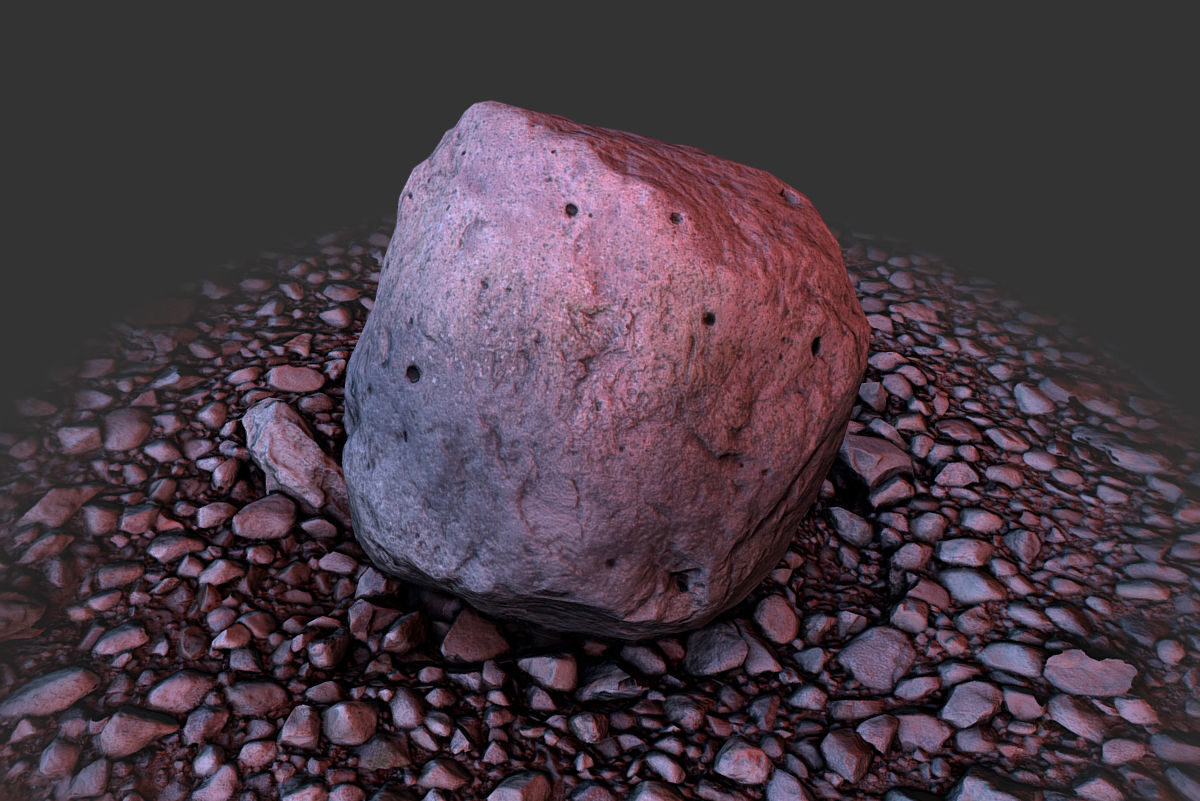3D model Boulder on Ground VR / AR / low-poly | CGTrader