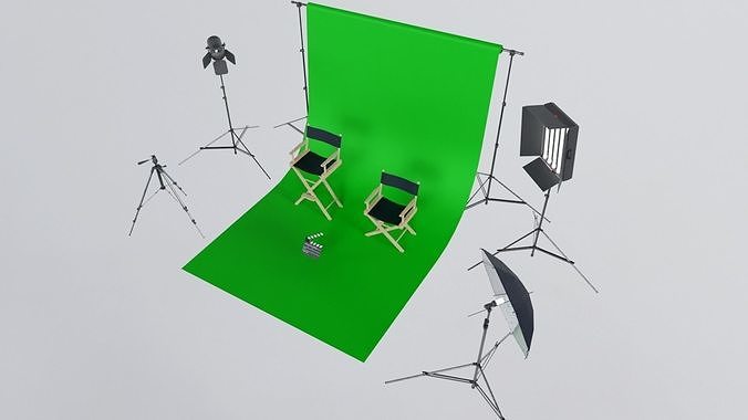 3D model Collection of Low Poly PBR Studio Camera Props VR / AR / low ...