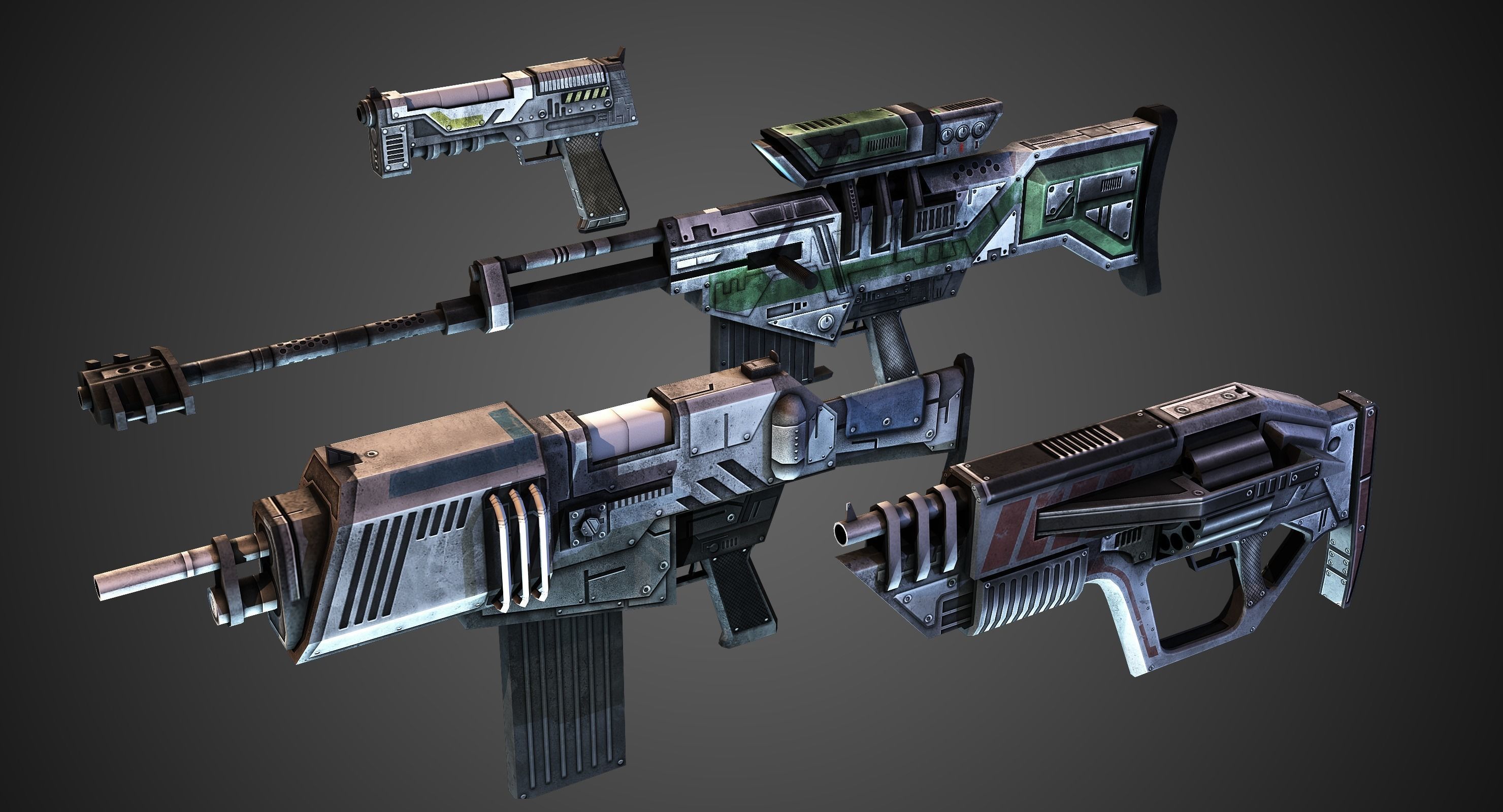 3D model FPS Weapon Pack VR / AR / low-poly | CGTrader