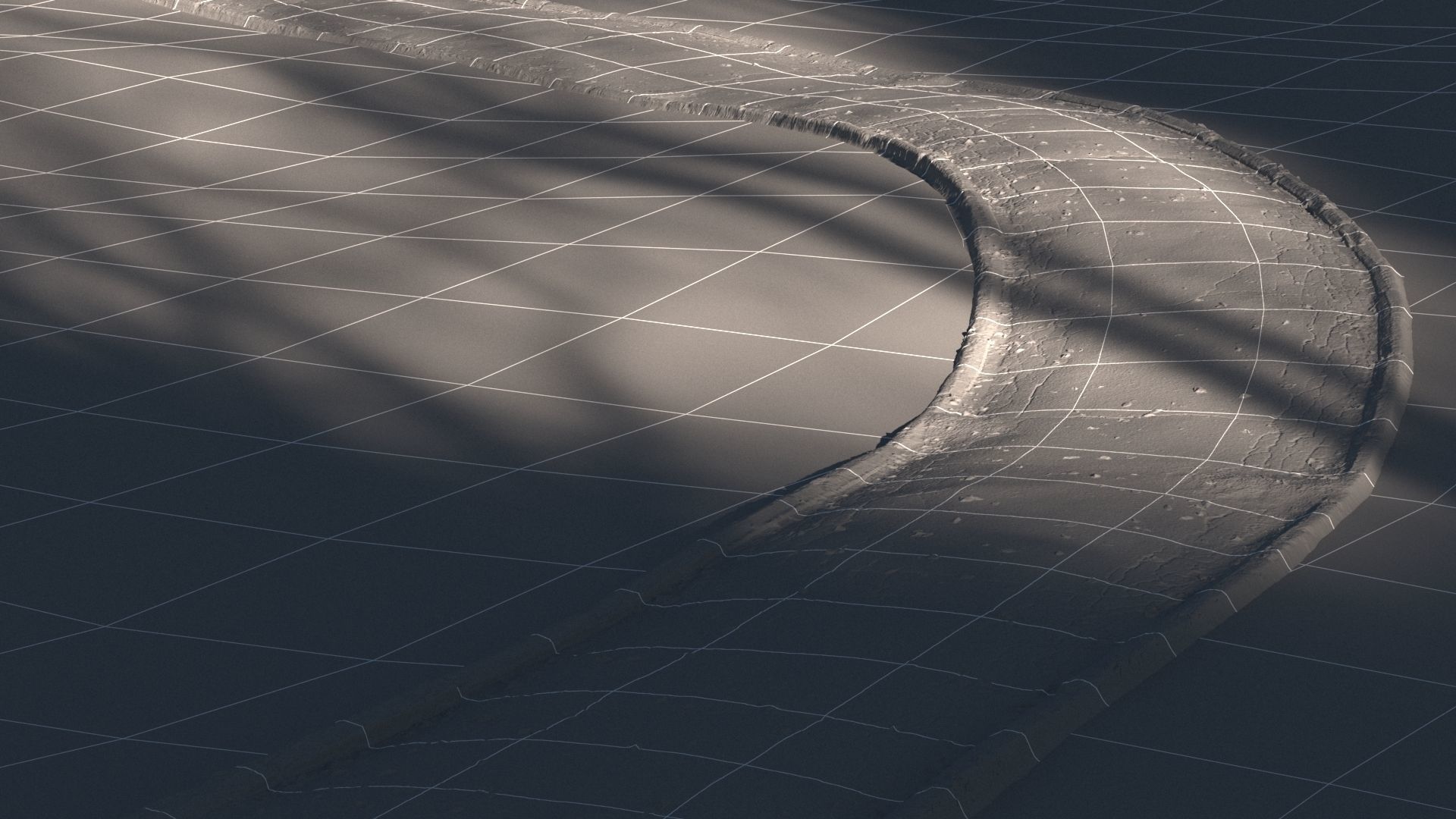 Cracked asphalt path 3D model | CGTrader