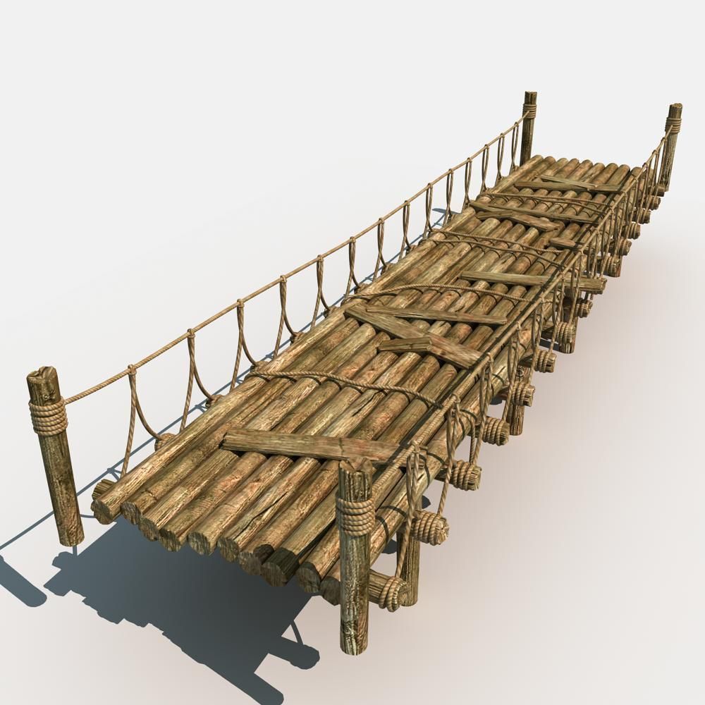 Old Wooden Bridge 03 3D model | CGTrader