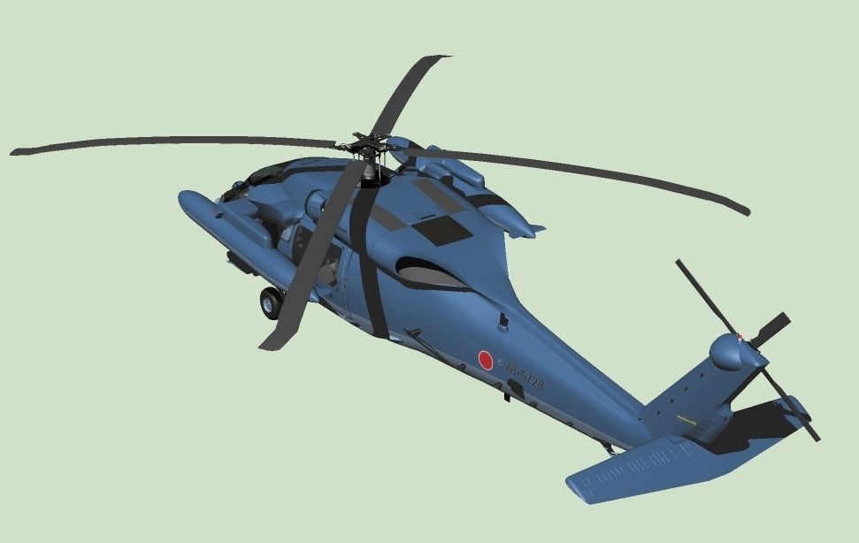 JASDF UH-60J Rescue helicopter early model 3D model | CGTrader