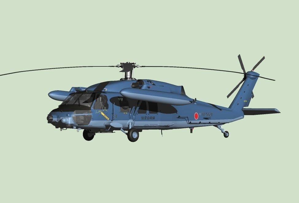 JASDF UH-60J Rescue helicopter early model 3D model | CGTrader