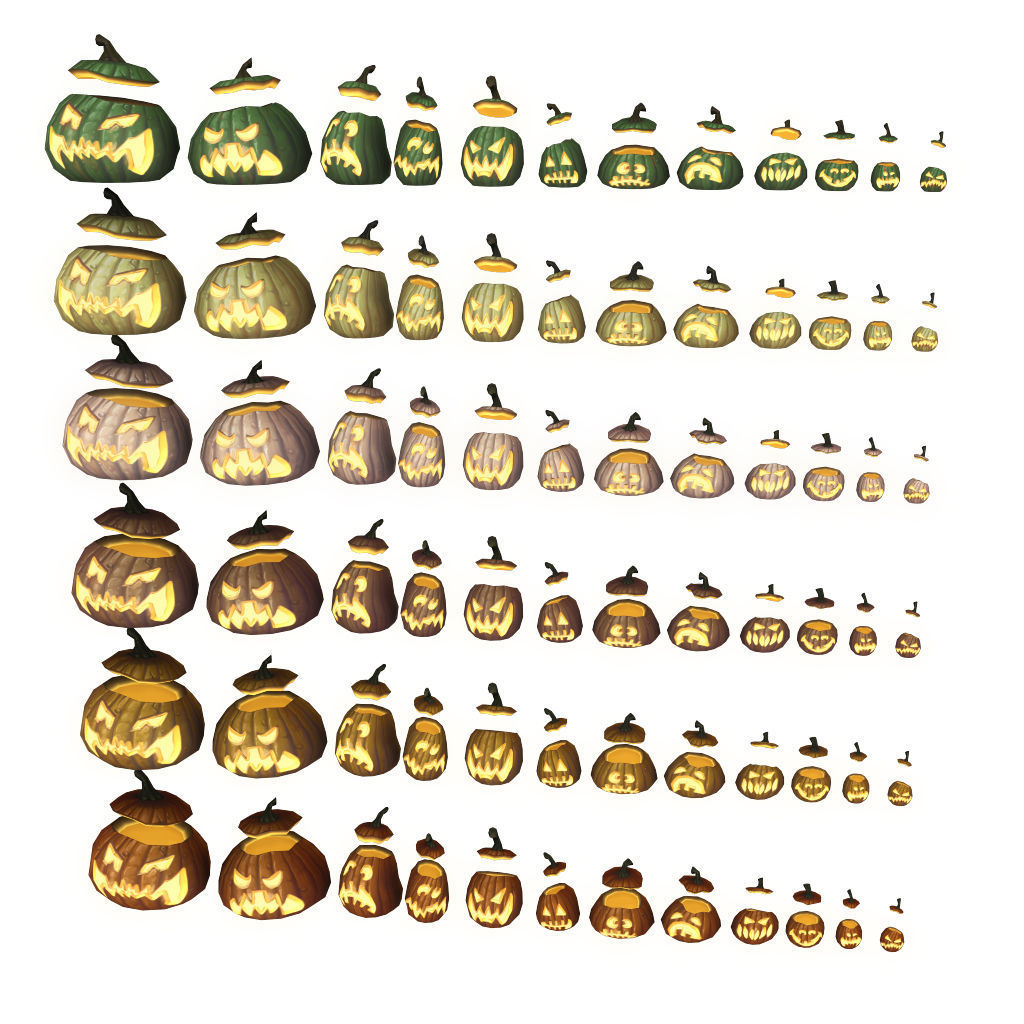 3D model Halloween Pumpkins - Low Poly Hand Painted VR / AR / low-poly ...