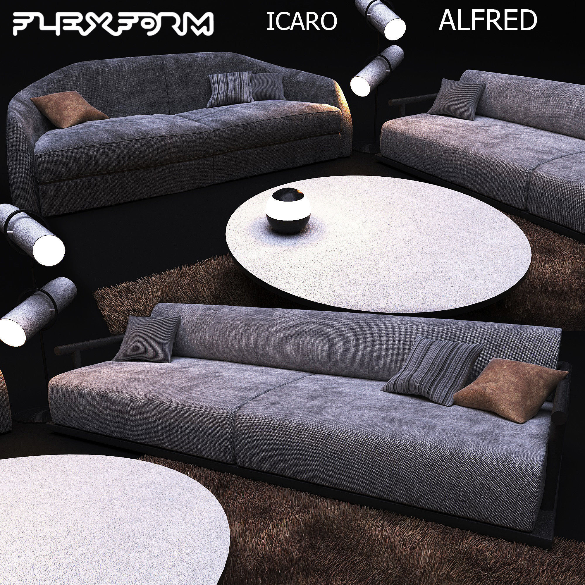 sofa ALFRED and sofa ICARO 3D model | CGTrader