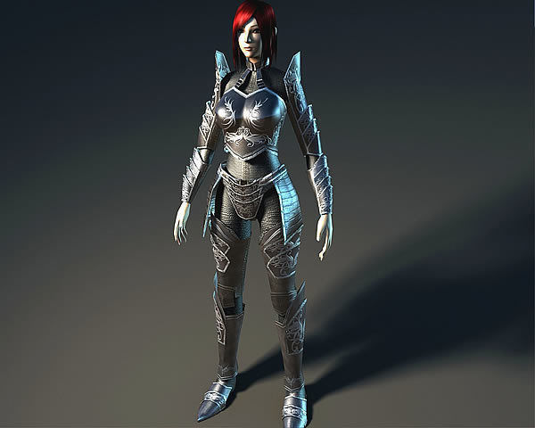 3D model Black Knightress VR / AR / low-poly rigged animated | CGTrader