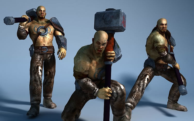3D model Hammer Warrior VR / AR / low-poly rigged animated | CGTrader