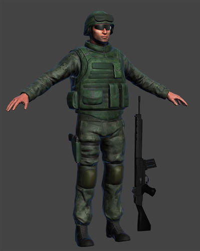 3D model Marine Soldier VR / AR / low-poly rigged animated | CGTrader