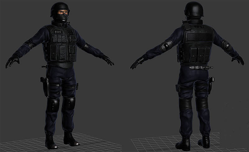 3D model SWAT Policeman VR / AR / low-poly rigged animated | CGTrader