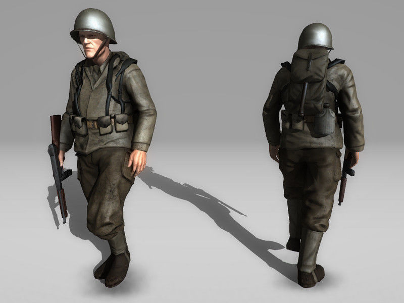 3D model WW2 US-Soldier VR / AR / low-poly rigged animated | CGTrader