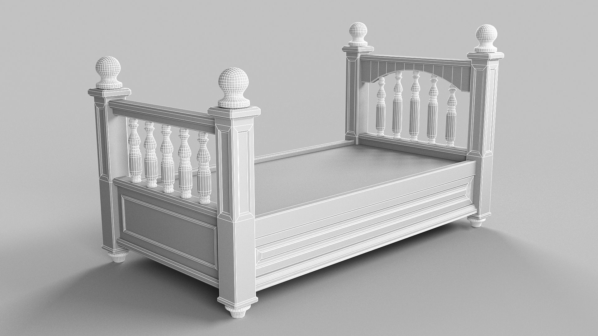 3D model Vintage bed VR / AR / low-poly | CGTrader