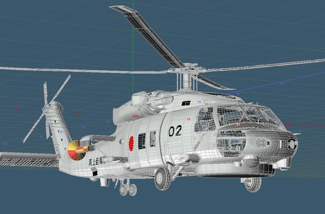 JMSDF SH-60J Rescue Helicopter early model 3D model | CGTrader