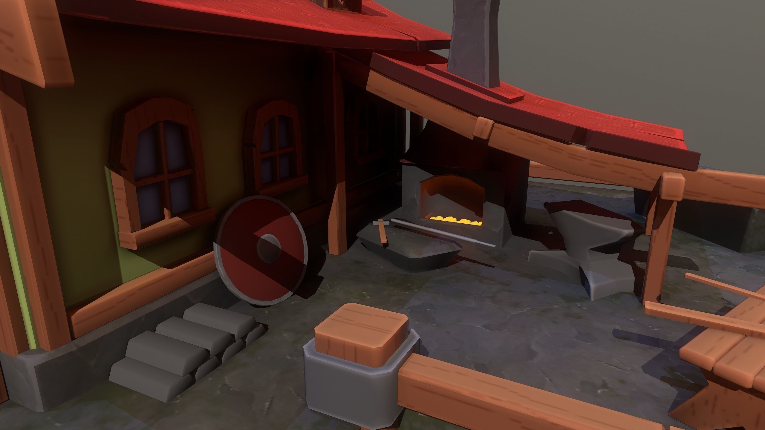 3D model forge building VR / AR / low-poly | CGTrader