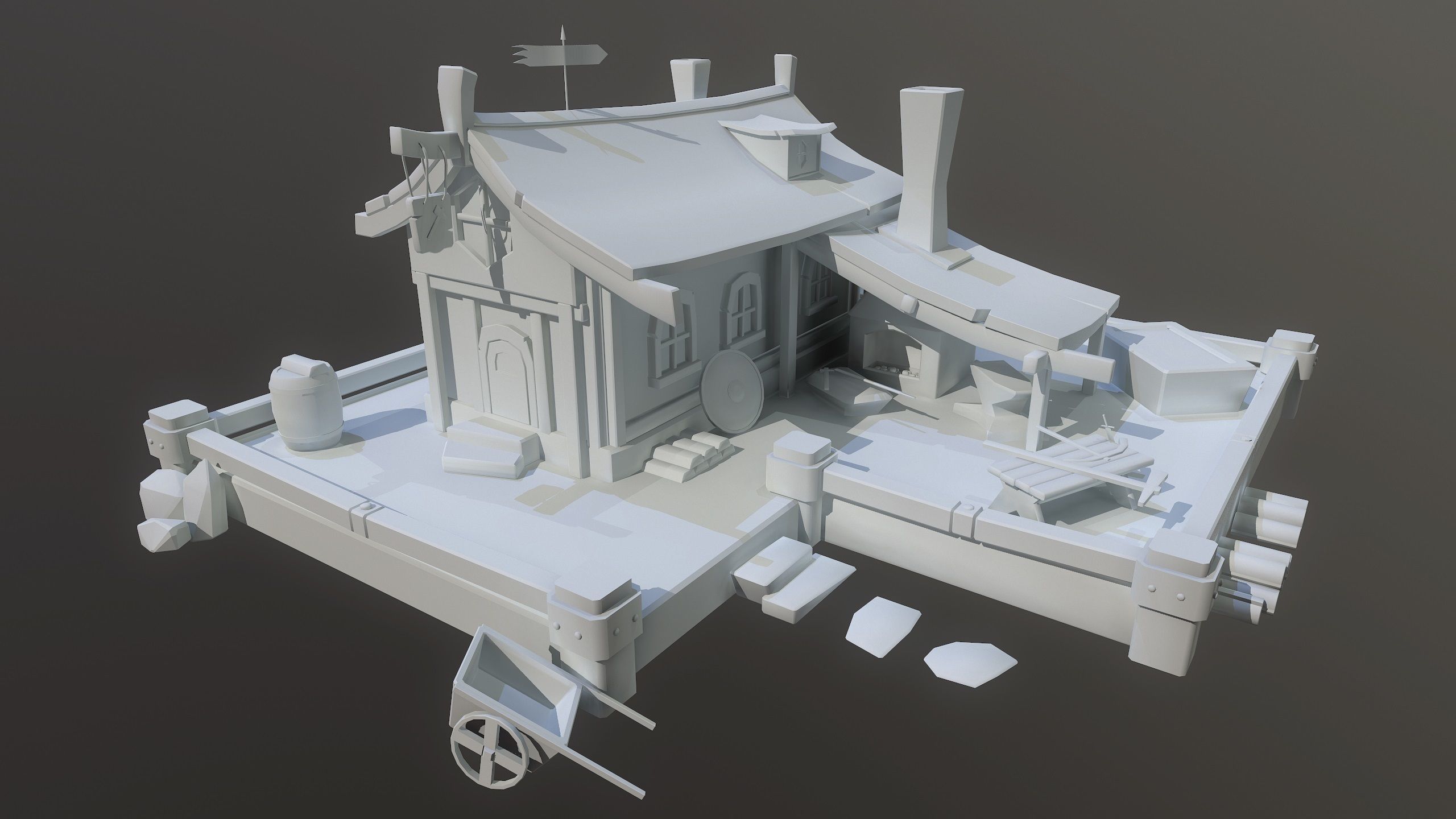 3D model forge building VR / AR / low-poly | CGTrader