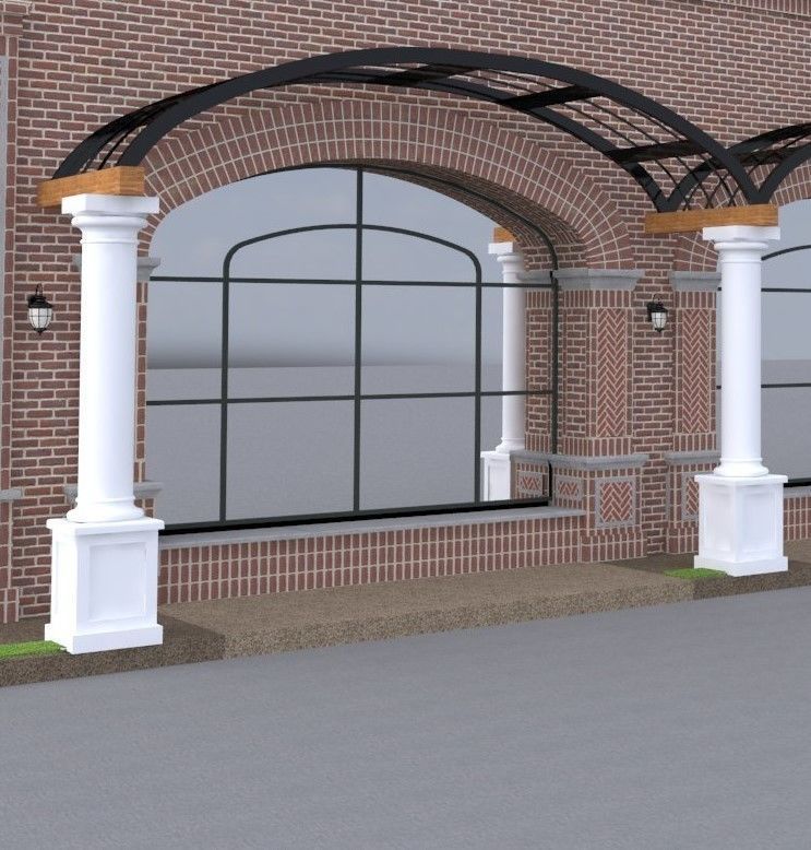 ARCHITECTURAL - ARCHED TRELLIS - WITH COLUMNS 3D model | CGTrader