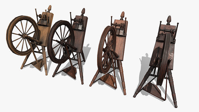 3D model Low Poly PBR Spinning Wheel VR / AR / low-poly | CGTrader