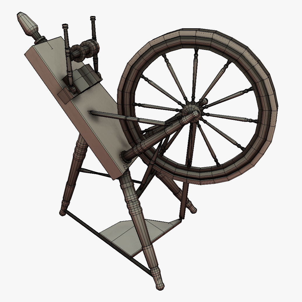 3D model Low Poly PBR Spinning Wheel VR / AR / low-poly | CGTrader