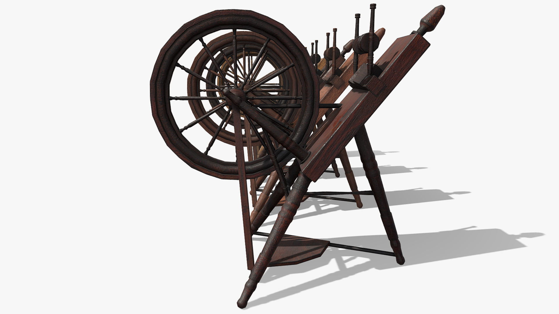 3D model Low Poly PBR Spinning Wheel VR / AR / low-poly | CGTrader