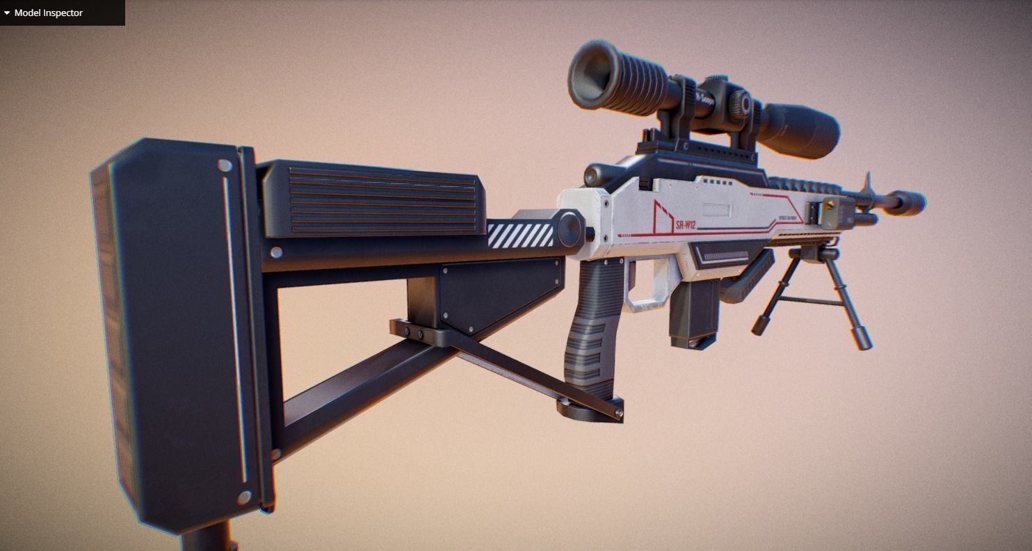 3D model Futuristic Sniper Rifle VR / AR / low-poly | CGTrader