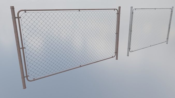 3D model Low Poly PBR Modular Chain Link Fence VR / AR / low-poly ...