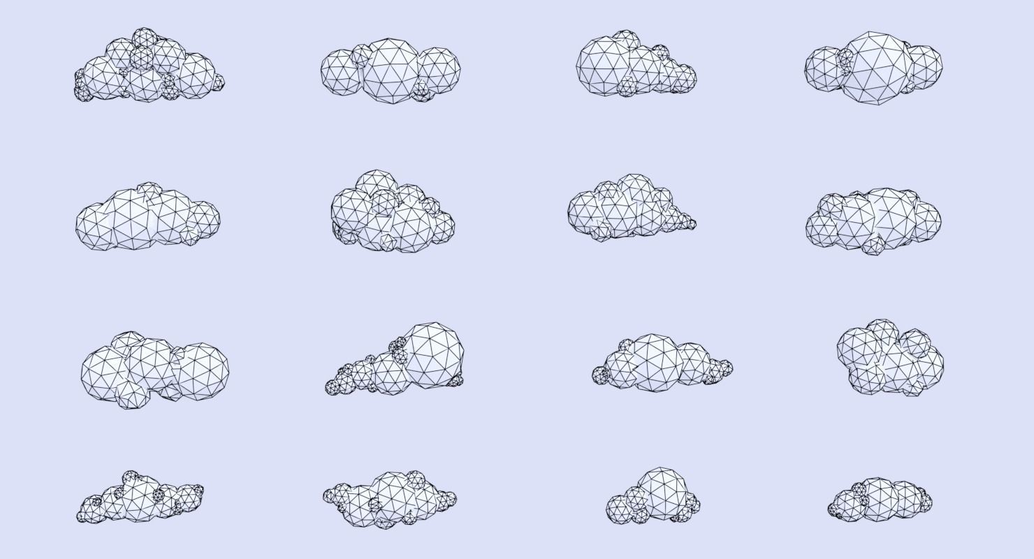 3D model LowPoly Clouds Pack VR / AR / low-poly | CGTrader