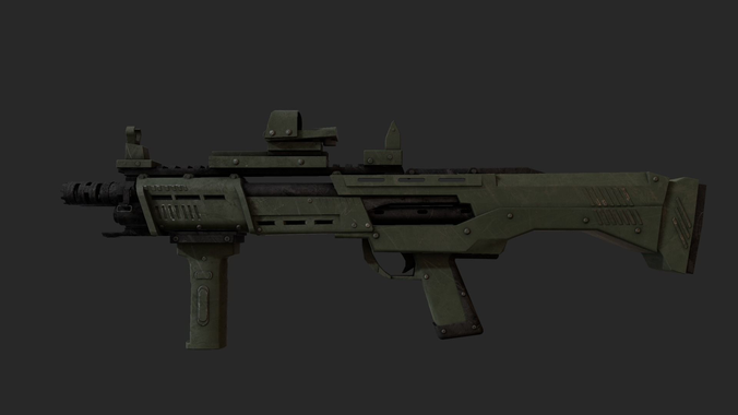3D model DP-12 assault rifle VR / AR / low-poly | CGTrader
