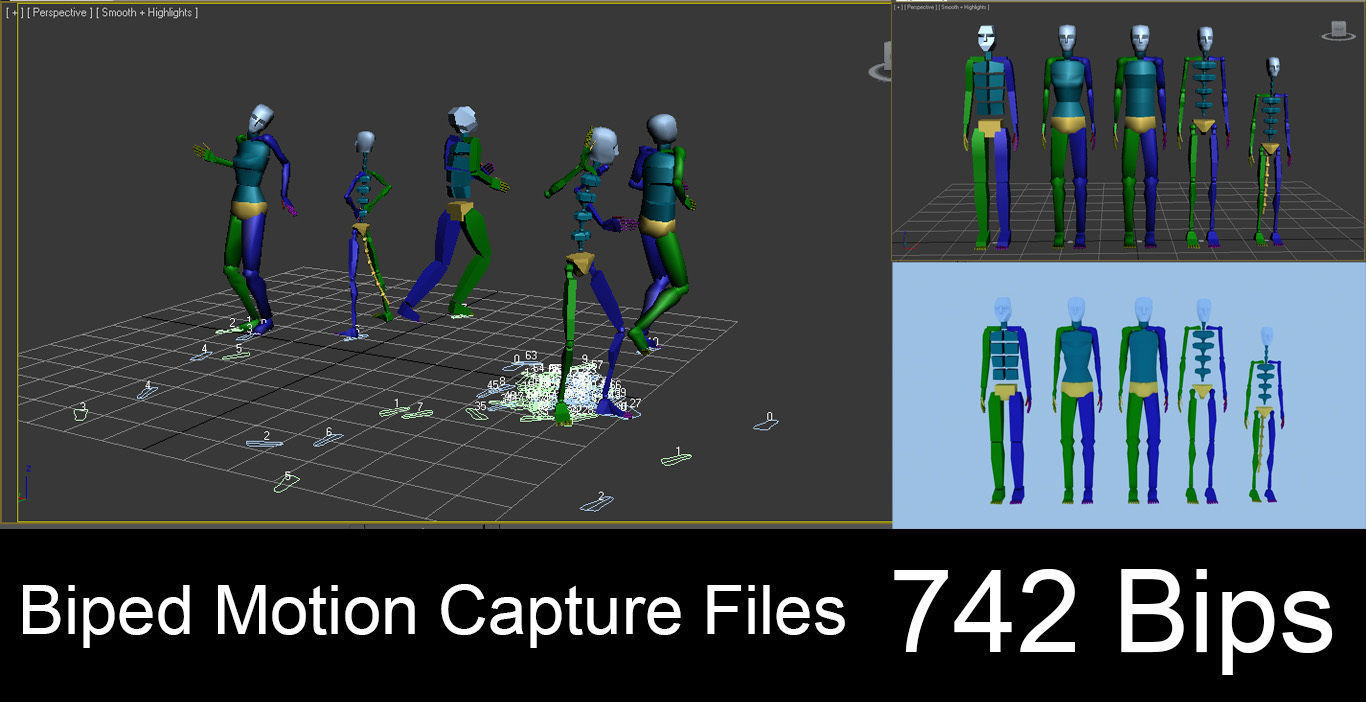 740 Motion Capture Files 3D model animated rigged | CGTrader