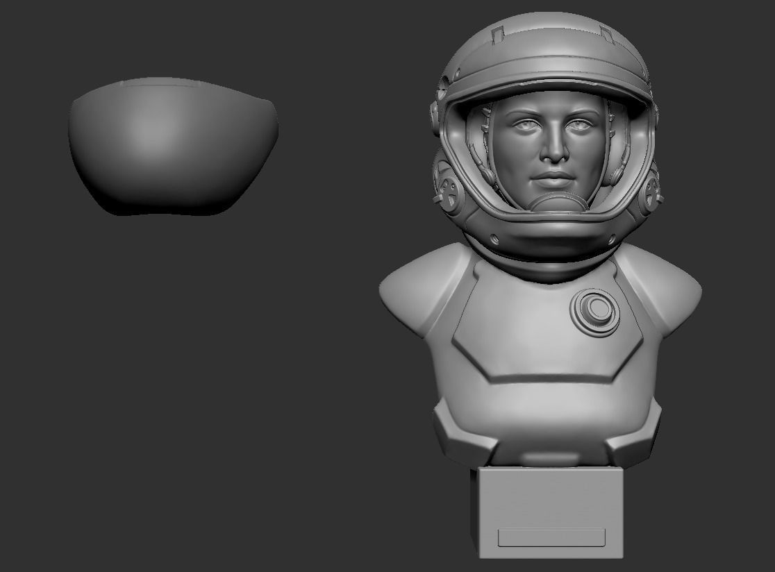 Astronaut Girl Bust 3D model 3D printable | CGTrader