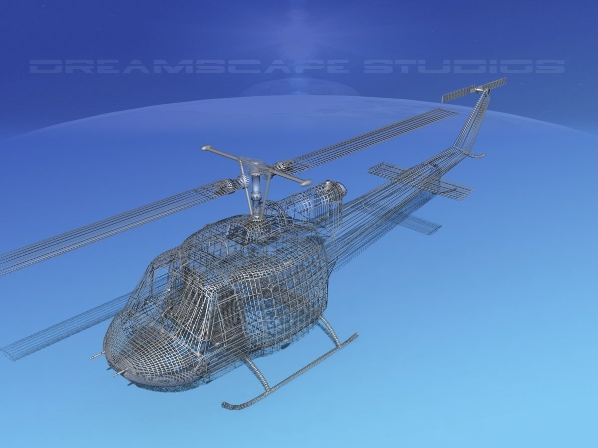 Bell 204 Ashley Aviation 3D model animated rigged | CGTrader