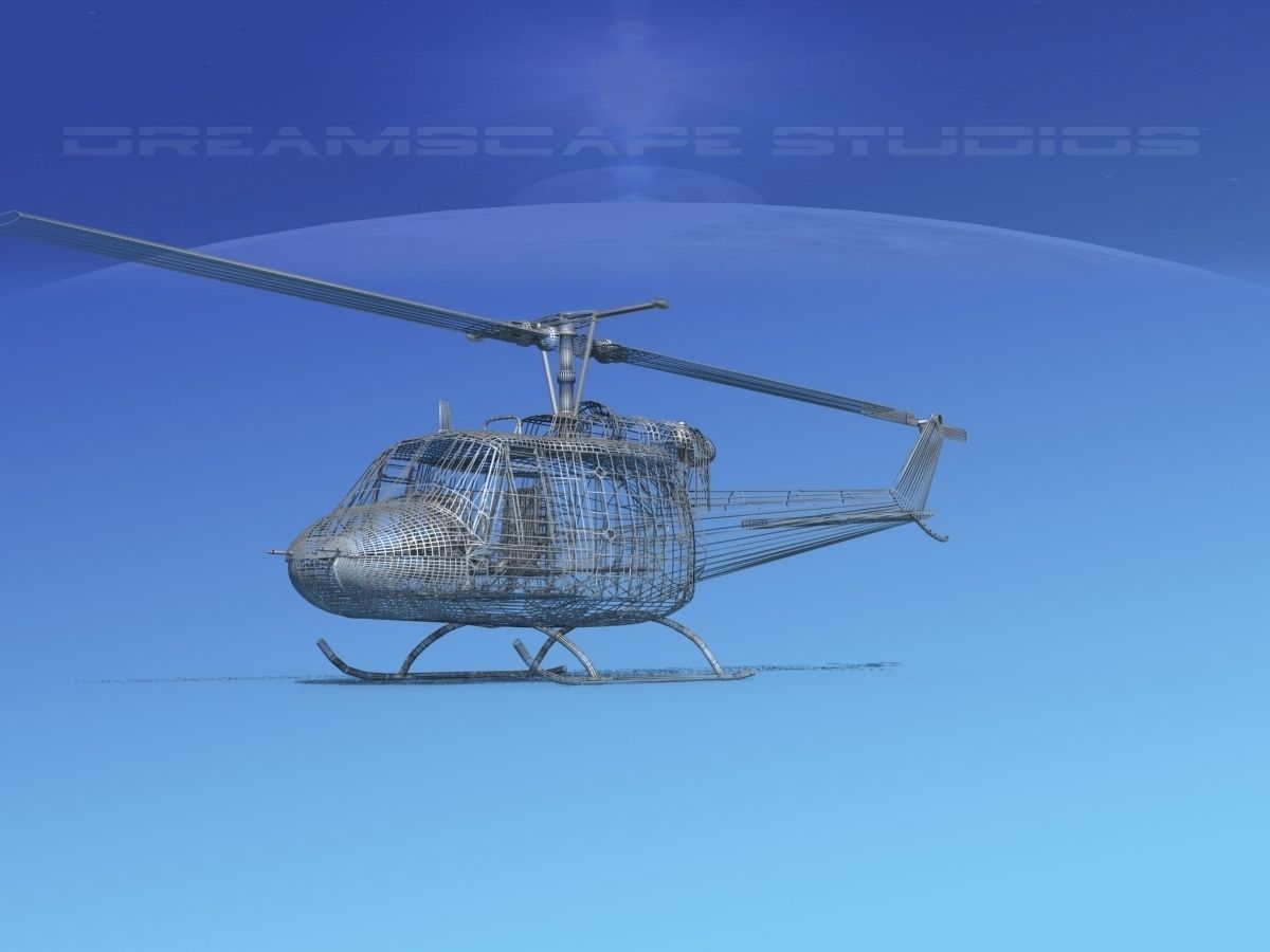 Bell 204 Ashley Aviation 3D model animated rigged | CGTrader