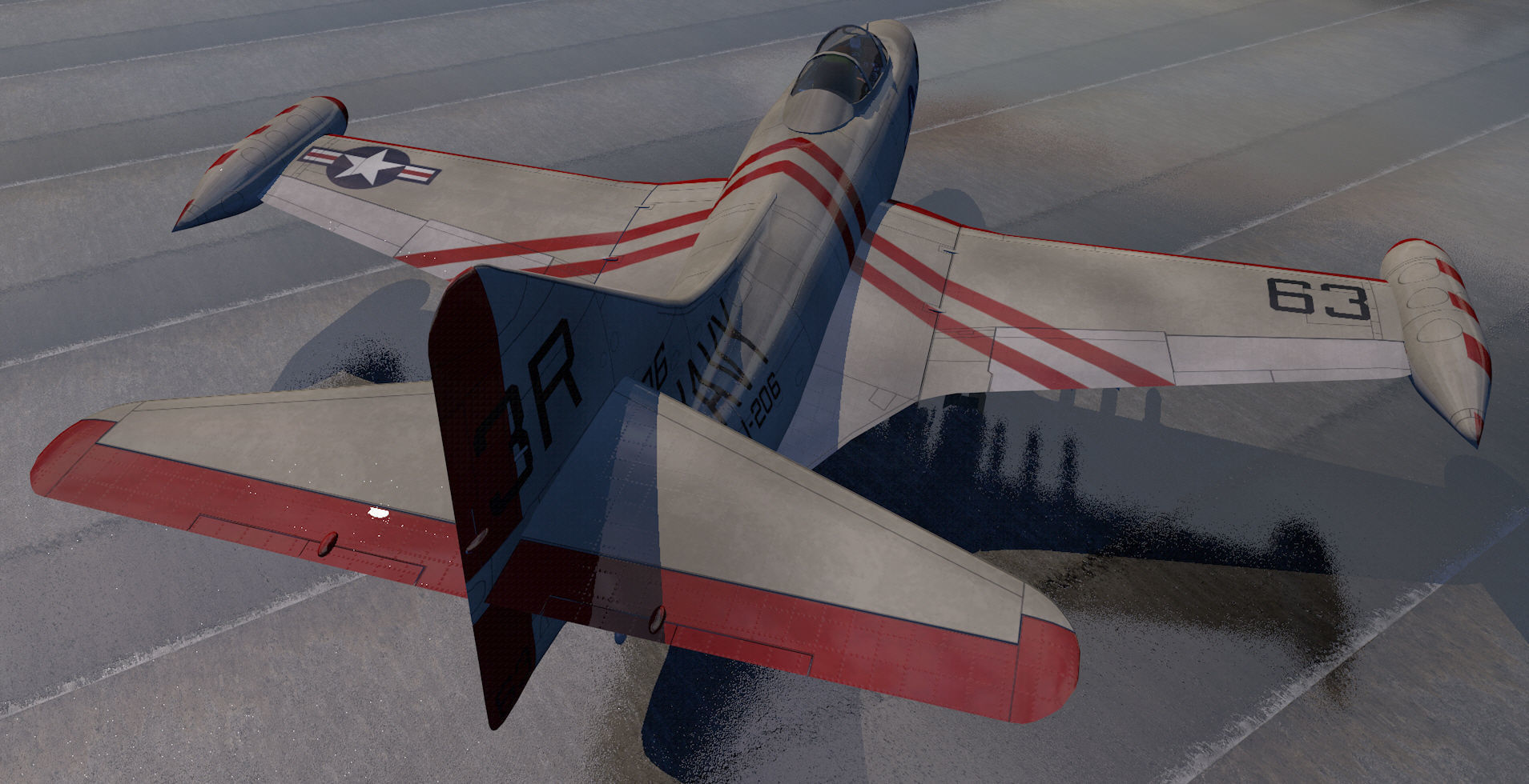 Grumman F9F-2 Panther 3D model | CGTrader