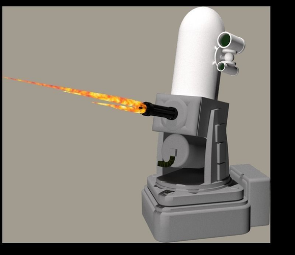 Phalanx CIWS Close in weapon system 3D model animated rigged | CGTrader
