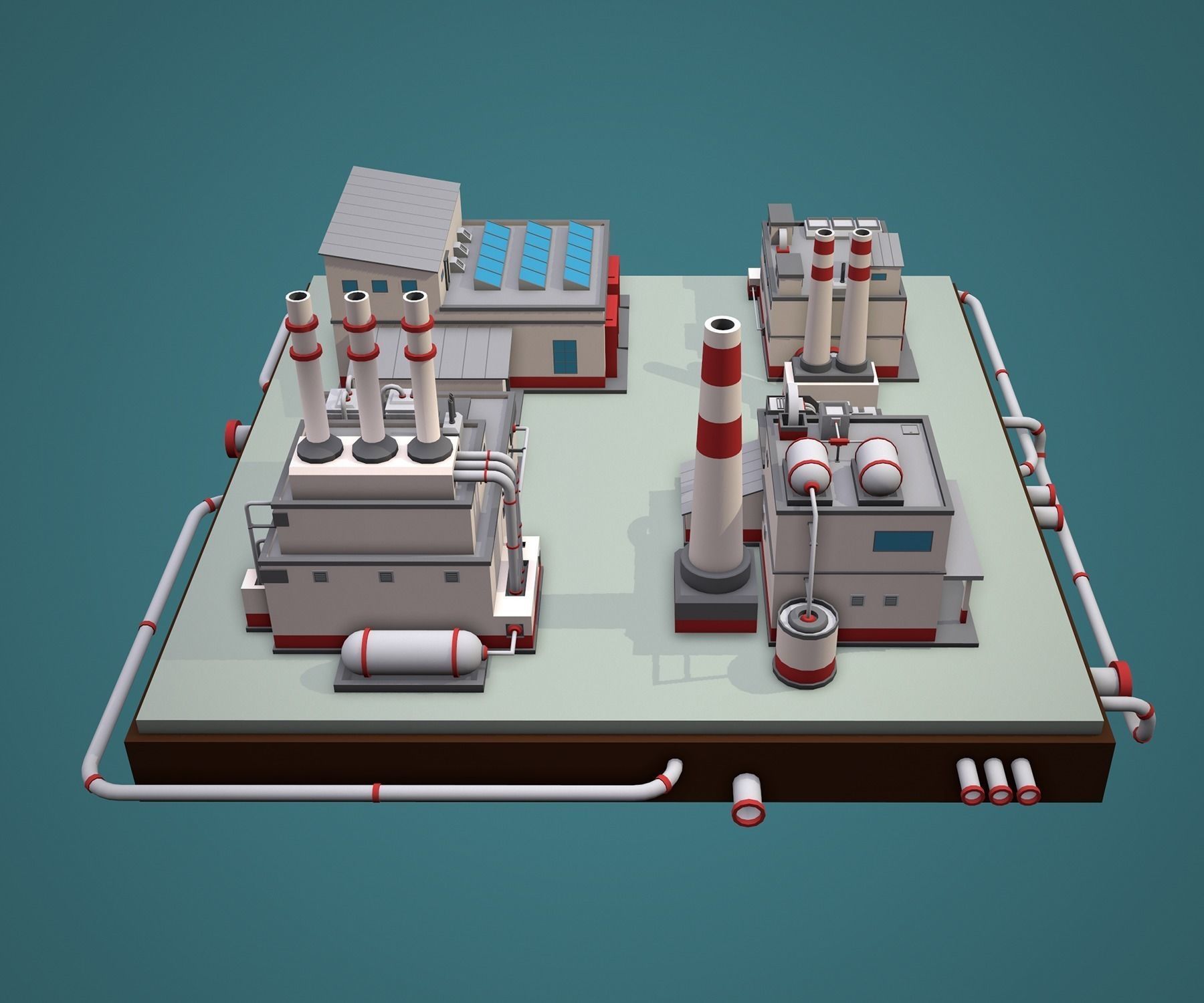 3D model Low Poly Factory VR / AR / low-poly | CGTrader