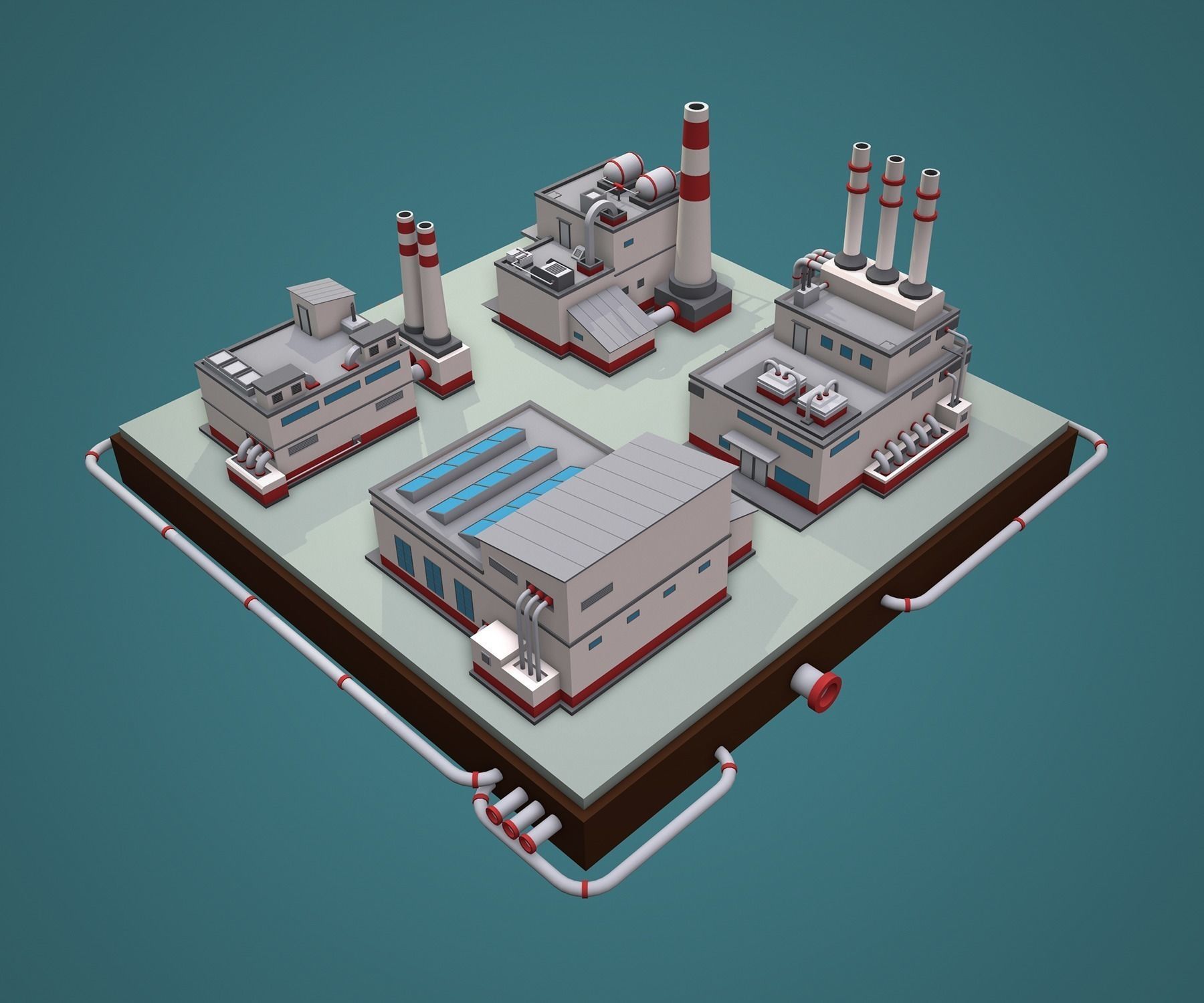 3D model Low Poly Factory VR / AR / low-poly | CGTrader