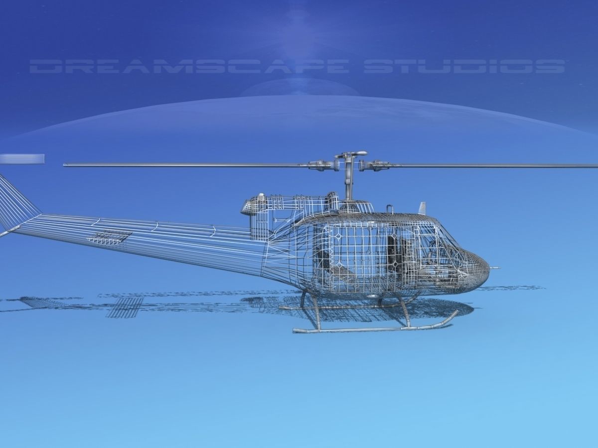 Bell 204 Los Angeles FD 3D model animated rigged | CGTrader