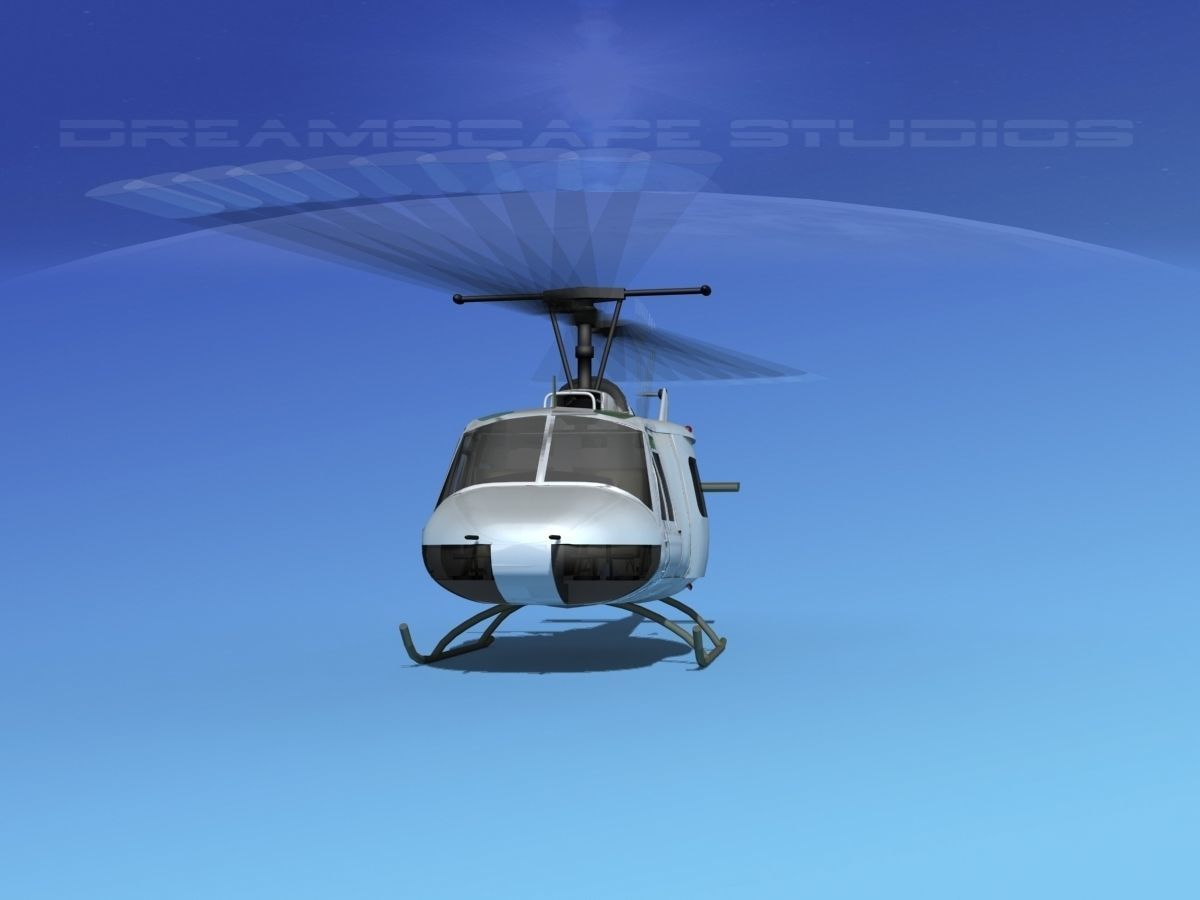 Bell 204 Los Angeles FD 3D model animated rigged | CGTrader